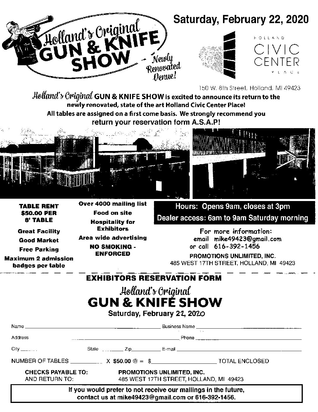 Holland’s Original Gun & Knife Show 2020