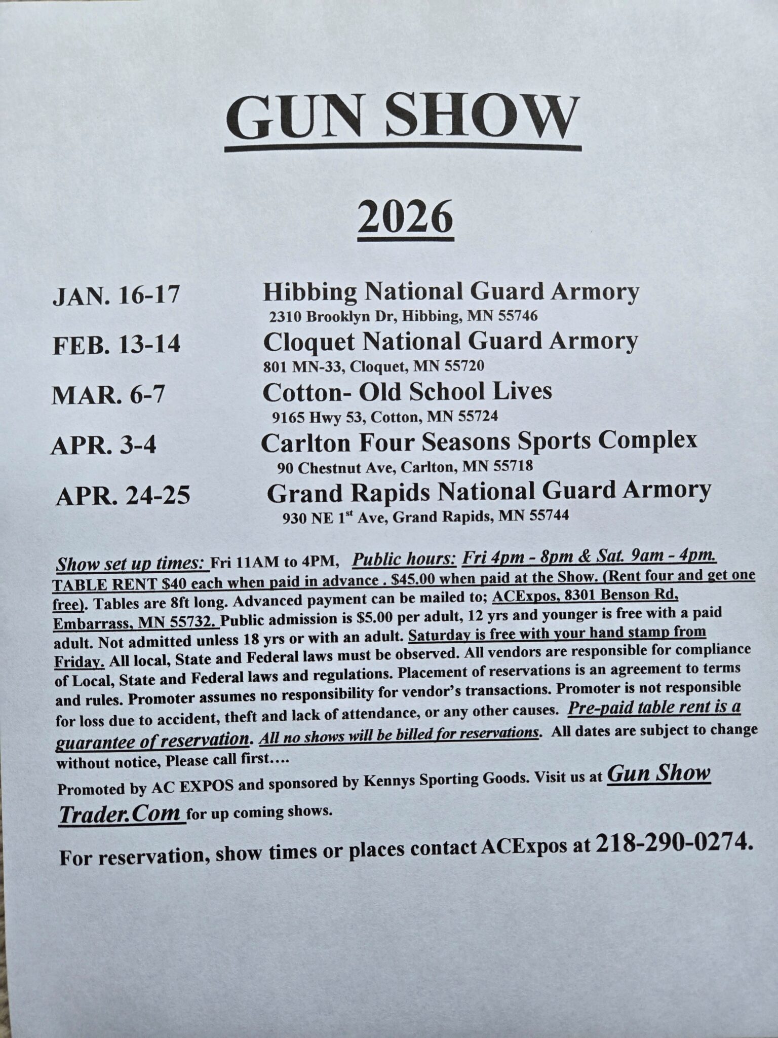 Cloquet Gun Show 2026 • Cloquet, MN by AC Expos