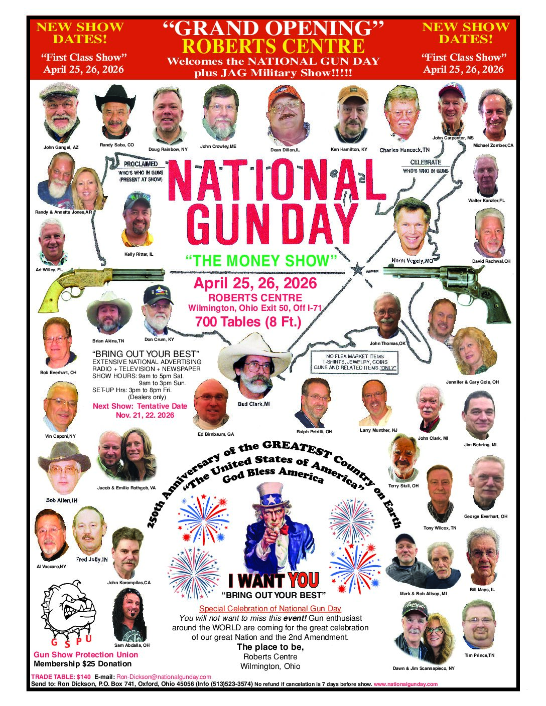 National Gun Day Show 2026 • Wilmington, Ohio